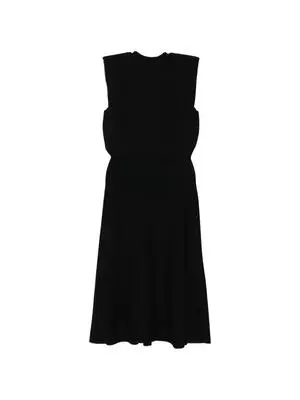LESS Waist-defined Sleeve Dress - Black