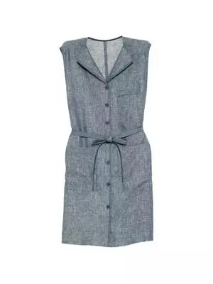 LESS V-neck Sleeve Dress - Blue