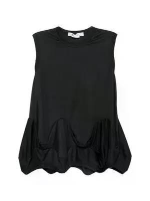 Comme Des Garçons Crew-neck Draped Top - Black