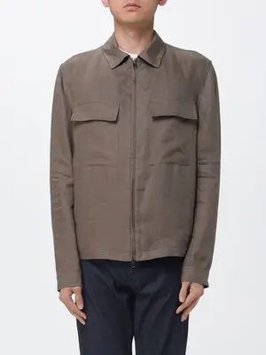MANUEL RITZ Relaxed Fit Twill Shirt Jacket With Zip Closure - Green