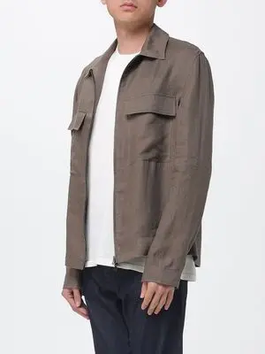 MANUEL RITZ Relaxed Fit Twill Shirt Jacket With Zip Closure