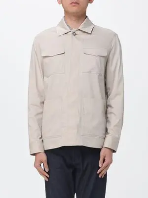 MANUEL RITZ Relaxed Fit Twill Shirt Jacket - Beige