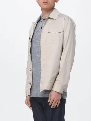 MANUEL RITZ Relaxed Fit Twill Shirt Jacket - Beige