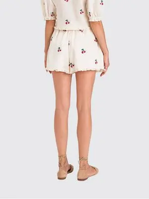 TWINSET Ramie Shorts With Embroidery