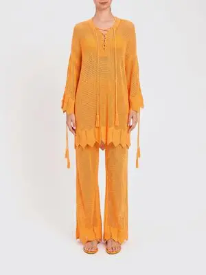 TWINSET Cotton Blend Kaftan Top