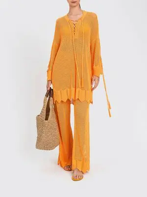 TWINSET Cotton Blend Kaftan Top