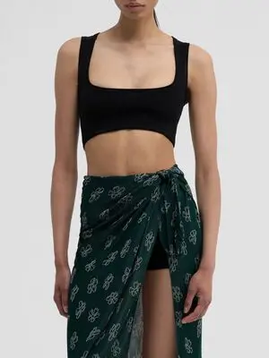 MARGHERITA MACCAPANI Viscose Blend Bralette Crop Top - Black