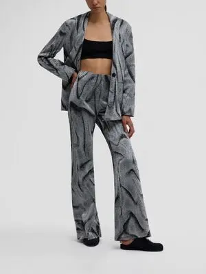 MARGHERITA MACCAPANI Printed Wide Leg Trousers - Black