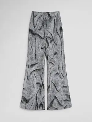 MARGHERITA MACCAPANI Printed Organic Cotton Blend Flared Trousers