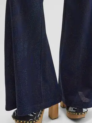 MARGHERITA MACCAPANI Easy Flared Trousers In Organic Cotton Blend - Navy