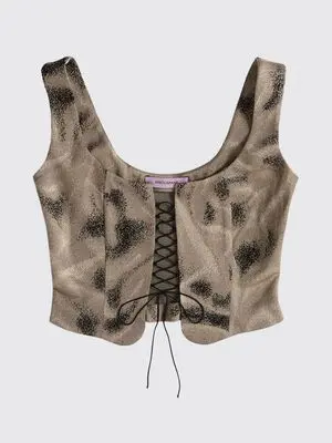 MARGHERITA MACCAPANI Abstract Printed Cotton Blend Corset Top