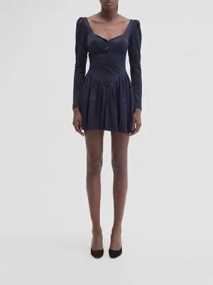 MARGHERITA MACCAPANI Long Sleeve Button-up Dress - Navy