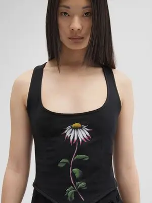 MARGHERITA MACCAPANI Daisy Floral Cotton Corset Top