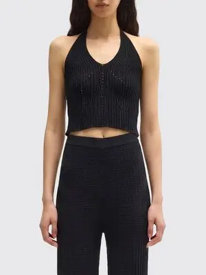 MARGHERITA MACCAPANI Mariah Knitted Cotton Halter Top - Black