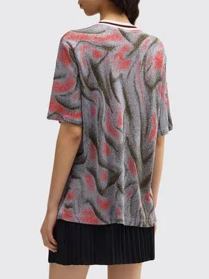 MARGHERITA MACCAPANI Abstract Patterned Viscose T-shirt - Sky