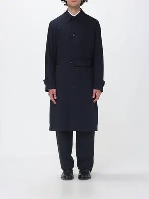 LARDINI Virgin Wool Trench Coat - Blue