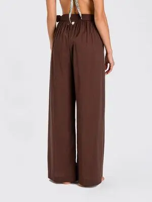 TWINSET Wide Leg Cotton Trousers