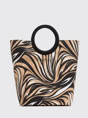 TWINSET U & B Zebra Print Tote Bag With Hoop Handles - Fa01