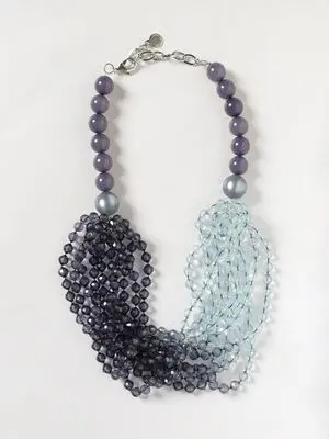 Emporio Armani Jewel Statement Necklace - Gnawed Blue