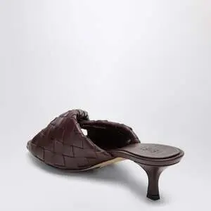 Bottega Veneta Dark Mahogany Intrecciato Mule Blink Sandals - Brown