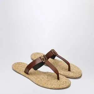 Saint Laurent Babylone Leather Thong Slippers