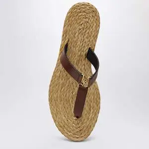 Saint Laurent Babylone Leather Thong Slippers