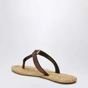 Saint Laurent Babylone Leather Thong Slippers