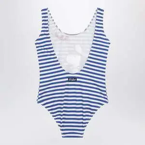 MC2 SAINT BARTH Striped One-piece Swimsuit With Snoopy Graphic