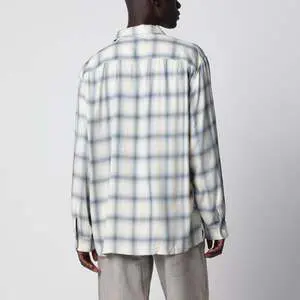 Our Legacy White Shirt With Check Pattern In Viscose - Beige