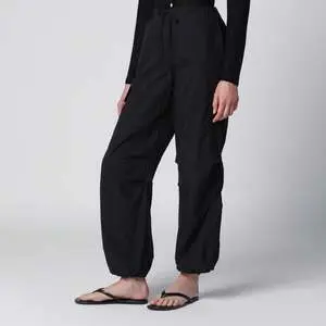 DUNST Utility Cargo Trousers With Drawstring Waist - Black
