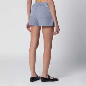 DUNST Navy Gingham Pajama Mini Shorts - Blue