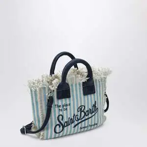 MC2 SAINT BARTH Colette Striped Fabric Bag With Fringes