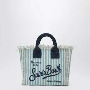 MC2 SAINT BARTH Colette Striped Fabric Bag With Fringes