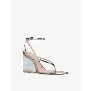 Alaïa Metallic Leather Wedge Heels