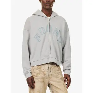 FOUND Logo Patch Zip-through Cotton-jersey Hoody