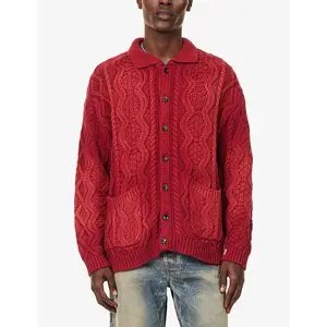 FOUND Cable-knit Cotton-blend Cardigan