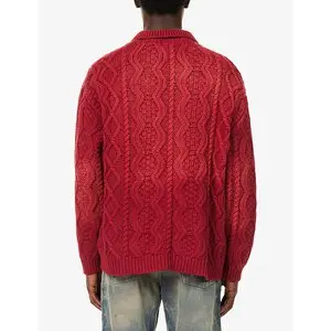FOUND Cable-knit Cotton-blend Cardigan
