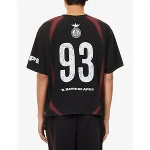 A BATHING APE Football Multi-logo Cotton T-shirt