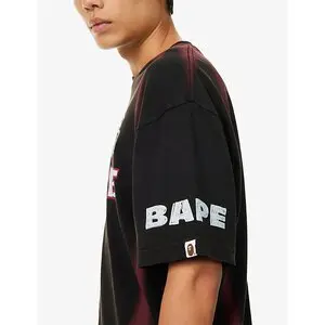 A BATHING APE Football Multi-logo Cotton T-shirt