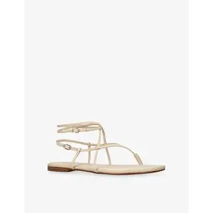 Sam Edelman Clarra Leather Strappy Flat Sandals - Bone