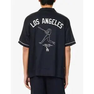 New Era La Dodgers Mlb Graphic-print Short-sleeve Rayon Shirt