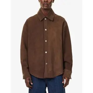 AMI Paris De Coeur Buttoned Suede Overshirt