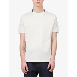 Paul Smith Stripe-trim Short-sleeve Cotton T-shirt Xxl - White
