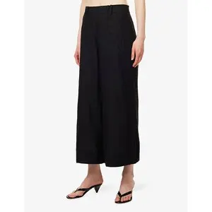 ME+EM Wide-leg Crease-less Linen-blend Trousers