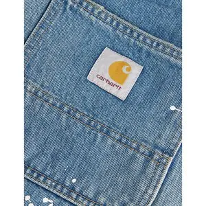 Carhartt Work In Progress Denim Tote Bag With Paint Splatter - Blue