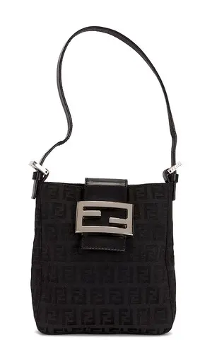 Undefined Fendi Zucchino Hobo Bag - Black