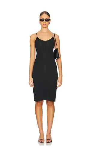 COU COU The Midi Slip Dress - Black