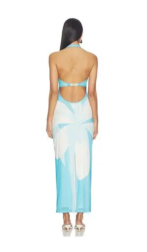 KULANI KINIS Mesh Halter Maxi Dress