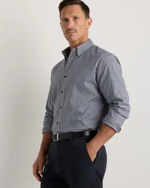 Quince Supima Cotton-tencel Everyday Shirt - Blue Gingham
