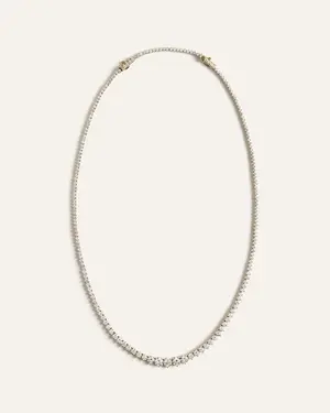 Quince 14k Gold Lab Grown Diamond Graduated Tennis Necklace 10ctw - Yellow Gold